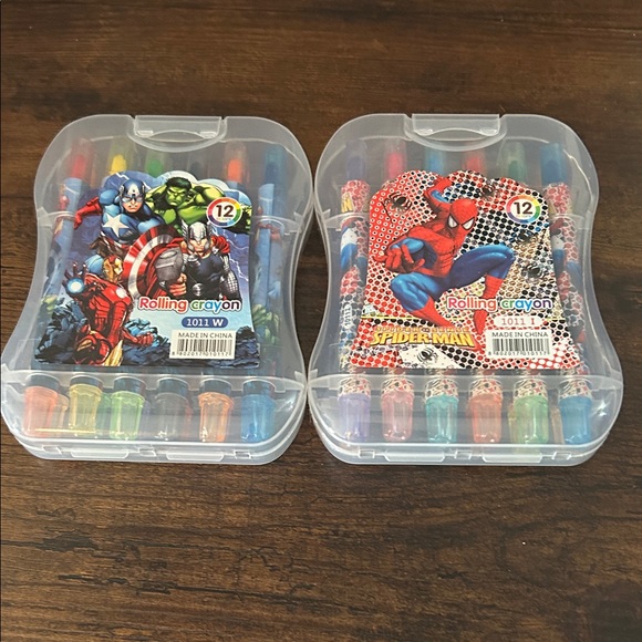 Marvel | Art | Marvel Rolling Crayon Set With Red Blue Yellow And Black ...